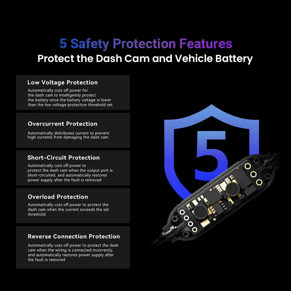 DDPAI N5 Dual Radar Module OBD Hardwire Kit 24h Parking Monitoring AI